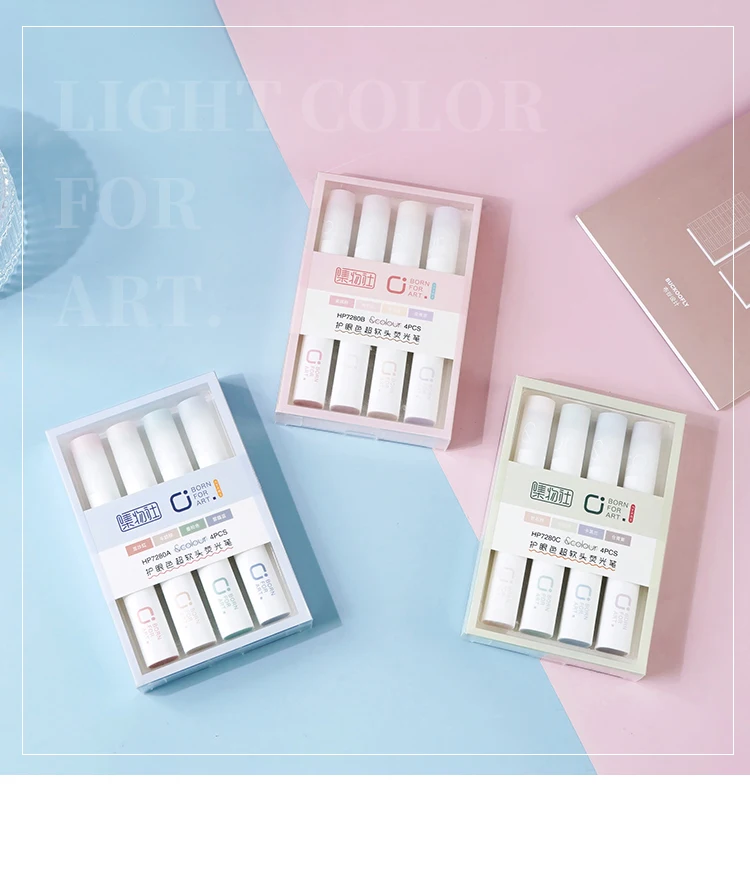 4-piece Highlighter Set - Cute, Creative, and Versatile