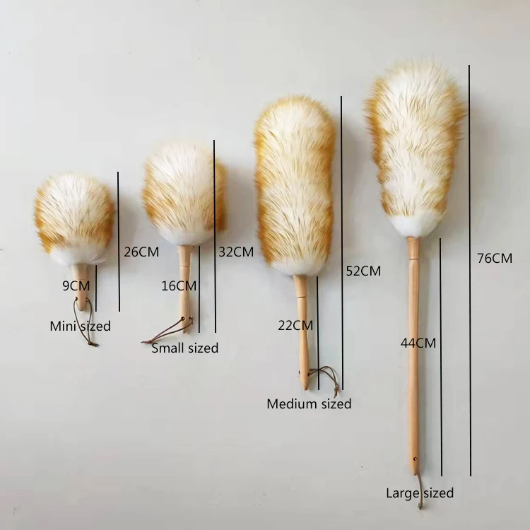 Sheepskin Wool Duster Soft Lambswool Car Duster Wood Handle Straight ...