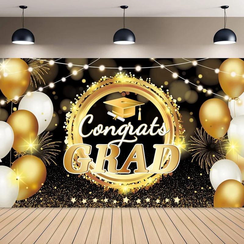Huiran Congrate Grad Graduation Backdrop Photography Background Vinyl ...