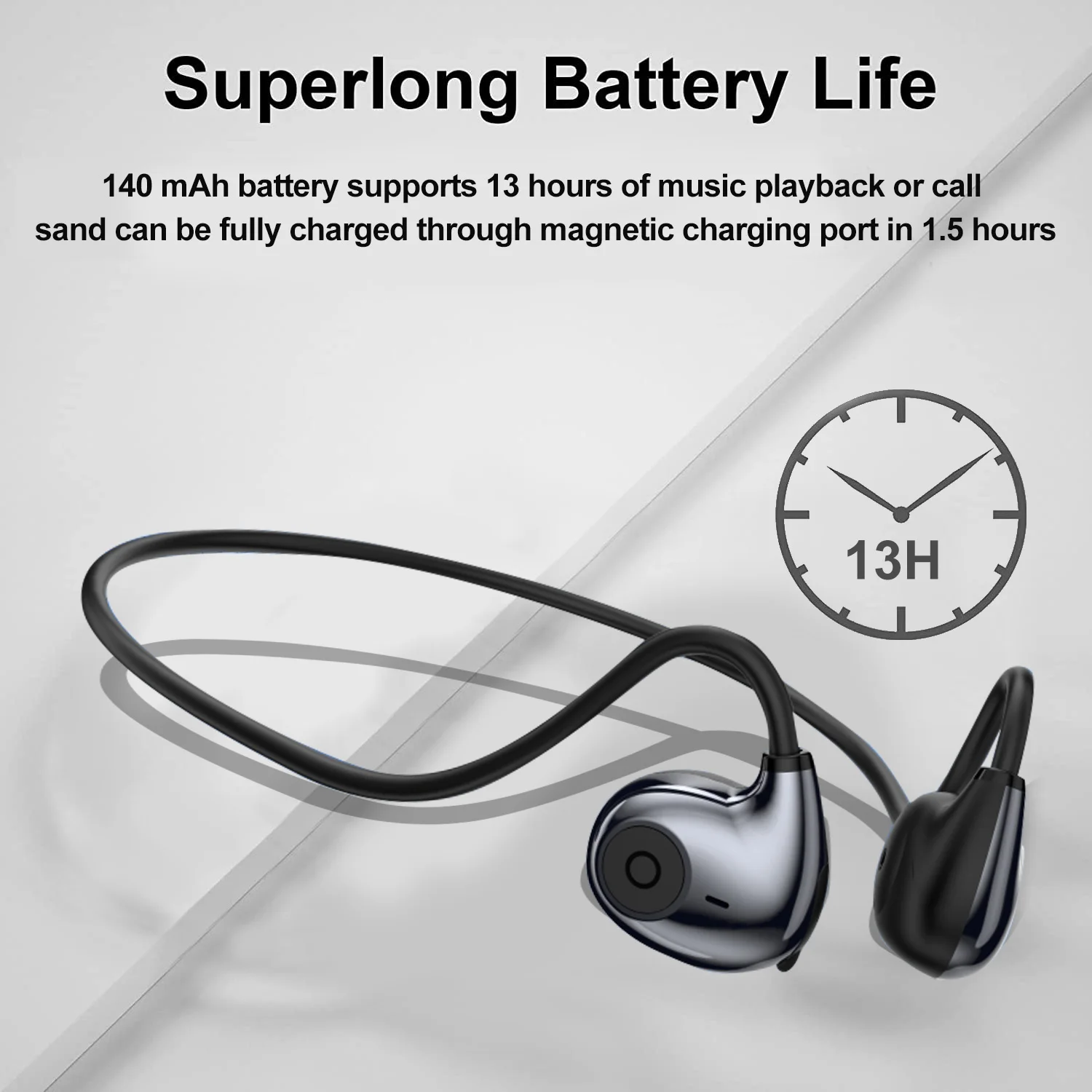 Open Ear Air Conduction Neck Band Bluetooth Earphones BT5.2 - Wireless ...