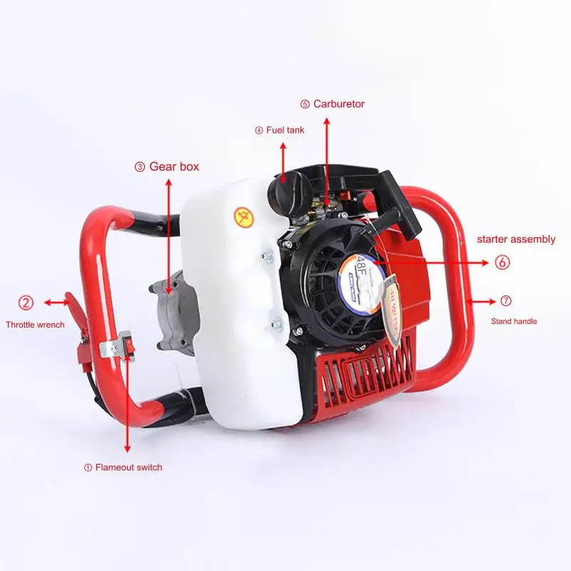 Efficient 52cc Cordless Electric Post Hole Digger Machine Bear Engine ...