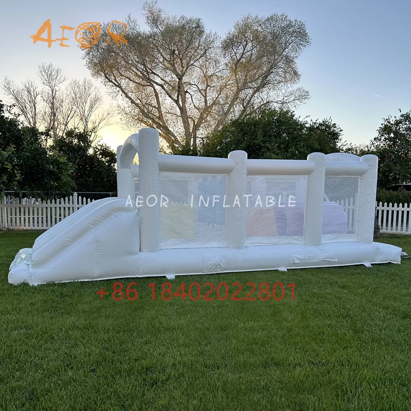 Aeor 2024 pvc white obstacle course white big bounce house for sale ...