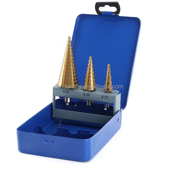 Metric Straight Groove Titanium Plated Pagoda Drill Bit 3pcs Hole ...