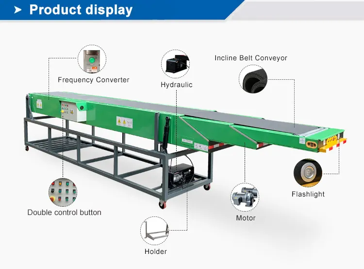 Container Loading Unloading Telescopic Belt Conveyor Customized Belt ...