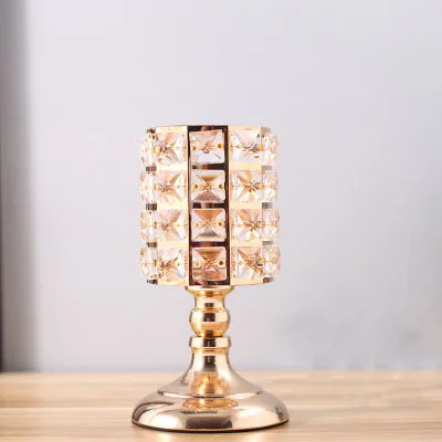 Crystal Gold Metal Table Centerpiece for Wedding Decor