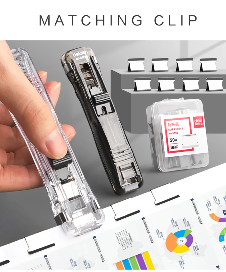 Deli 8591a Hand A4 Paper Clipper Fixer Stationery With Refills Metal ...