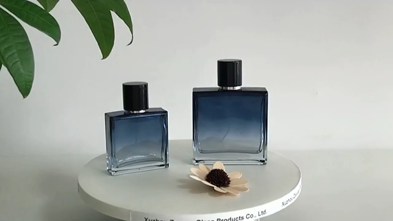 Luxury Perfume Bottles 50ml 100ml Blue Cologne Bottle 15mm Magnetic ...