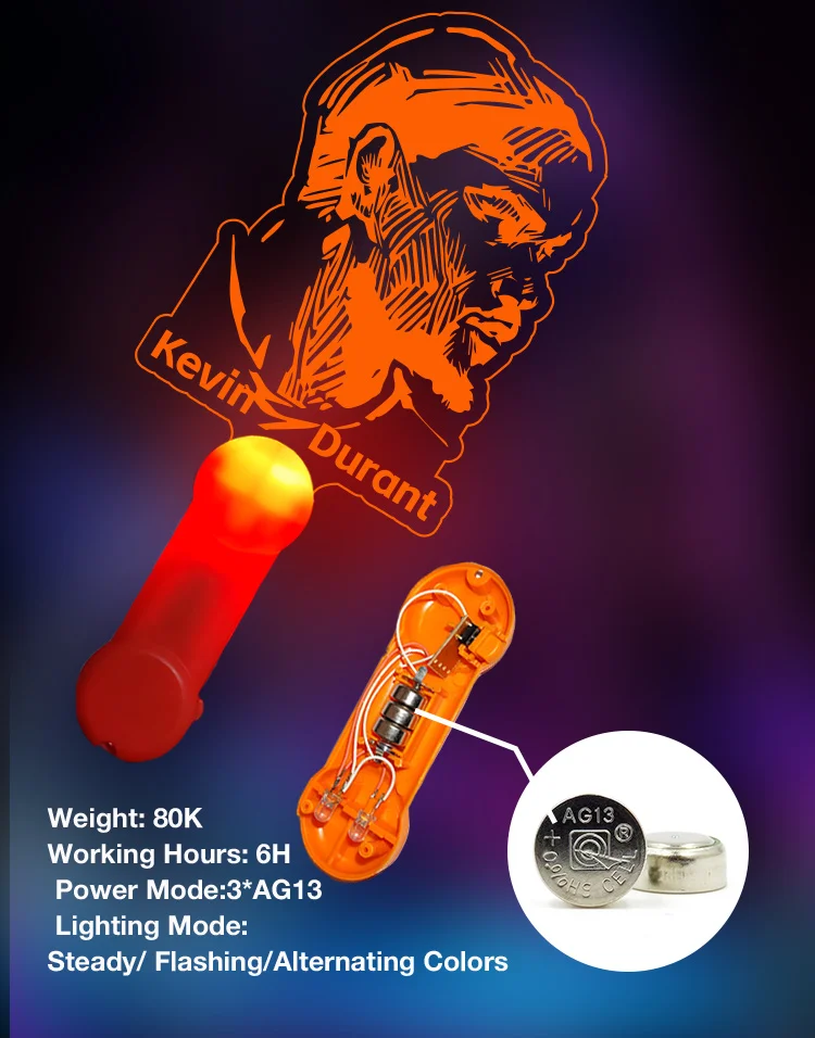 Hotsale Meiyue Nba Star Custom Led Glow Stick Kevin Durant Acrylic ...