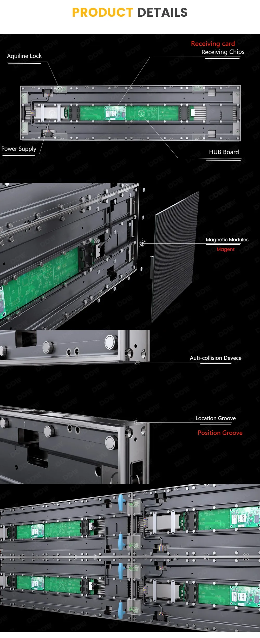 Ultra Slim 750x250mm Stretched Display Panel P1.25 P1.5 P1.9 P2 P2.5 P3 P4 Seamless Splicing Hd ...