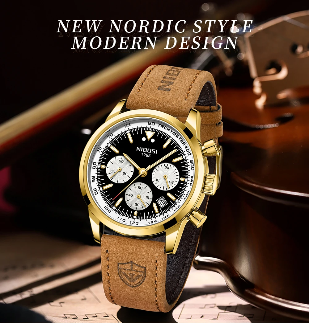 2023 NIBOSI 2609 Mens Watch - Top Brand Sport Wristwatch