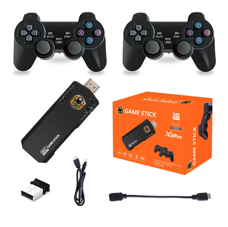 M8 X8 Pro Game Stick - 30000 Games, 4K HD, Multiplayers