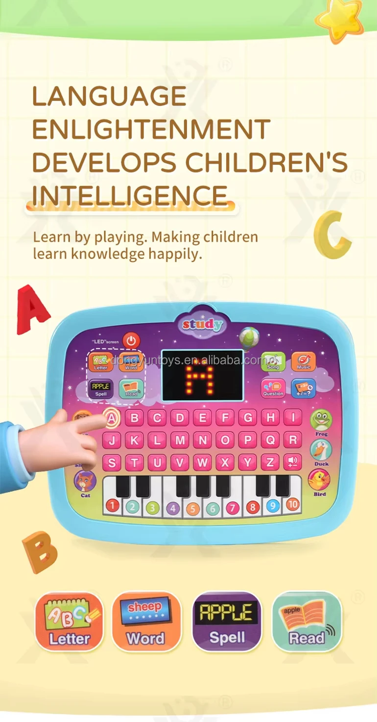 Kids Learning Machine Tablet Baby Educational Laptop Toys Musical Led ...