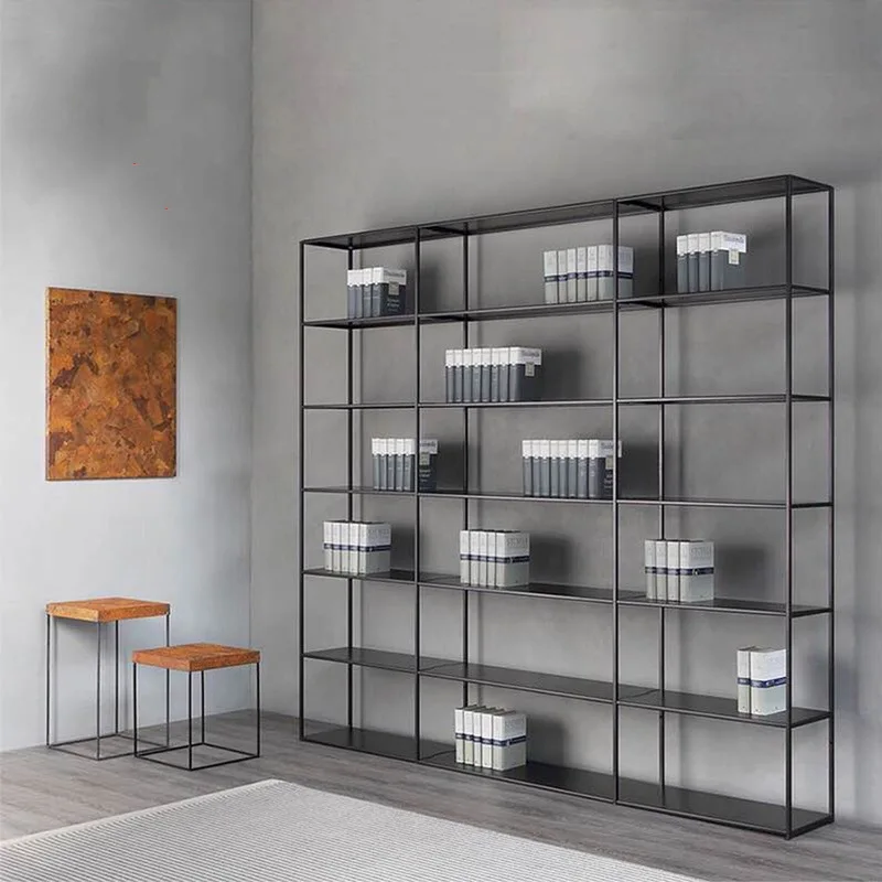 Nordic Sitting Room Bookshelf,Wrought Iron Shelf,Multilayer Contracted ...