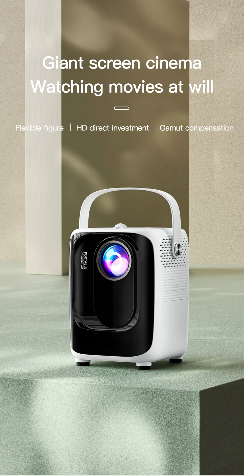 Mini Projector Giant Screen Cinema Watching Movies At Home 360 Degree ...