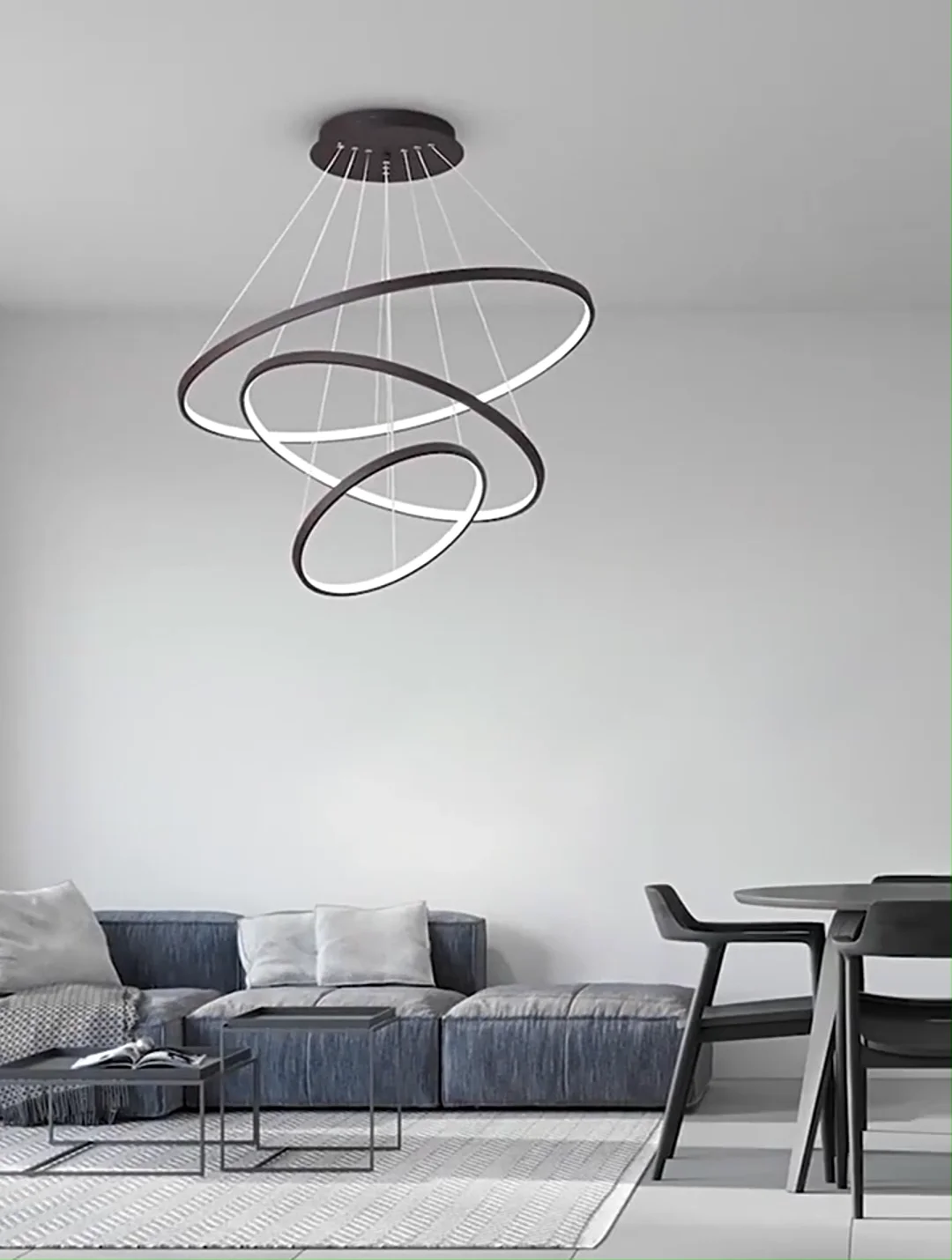 Nordic Decorative Circular Led Hanging Ring Light Aluminum Round ...