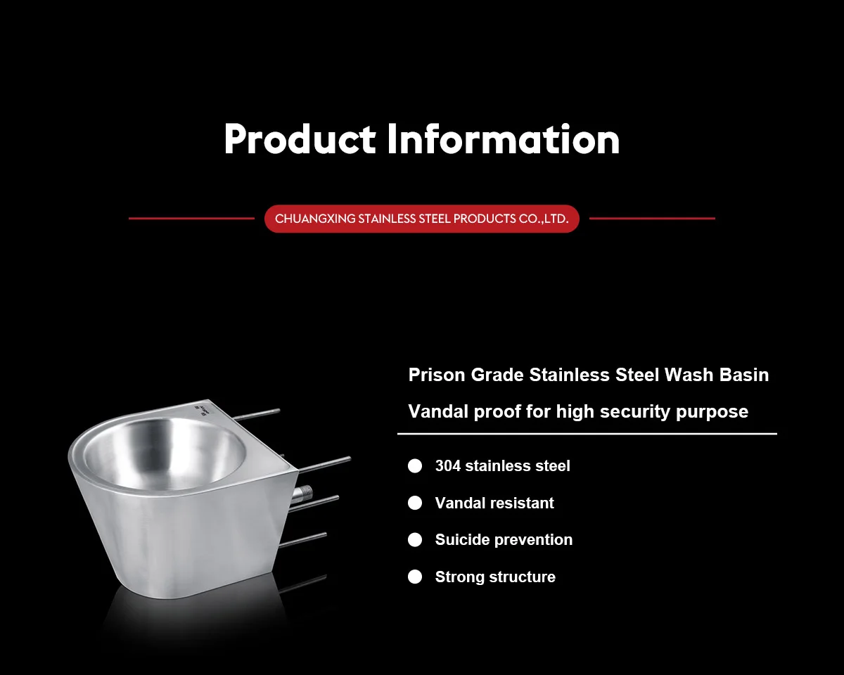 Stainless Steel Wall Mount Prison Wash Basin Sink - Durable Hand Wash ...