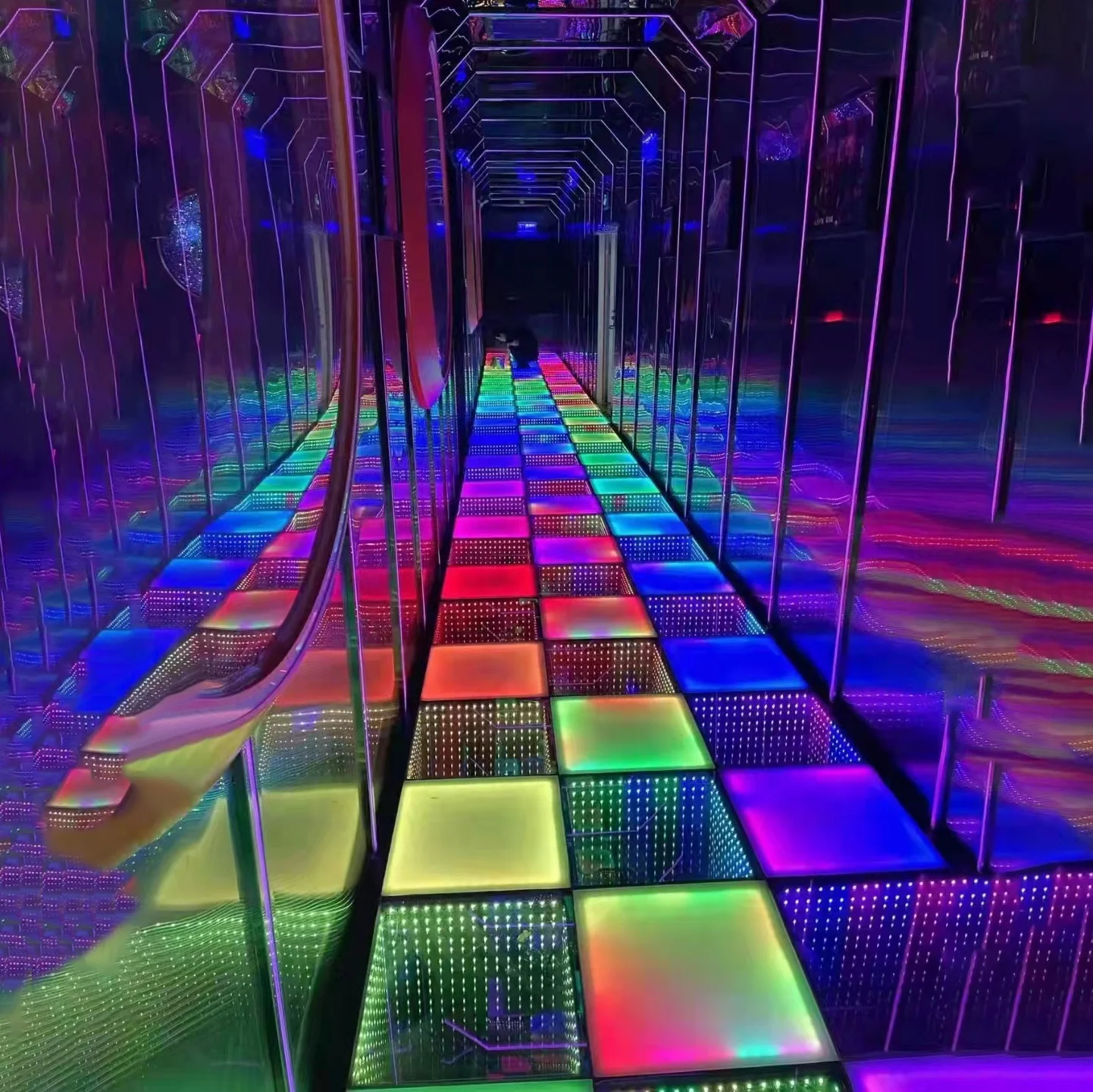 Outdoor Interactive Props RGB Light LED Dance Floor Tiles