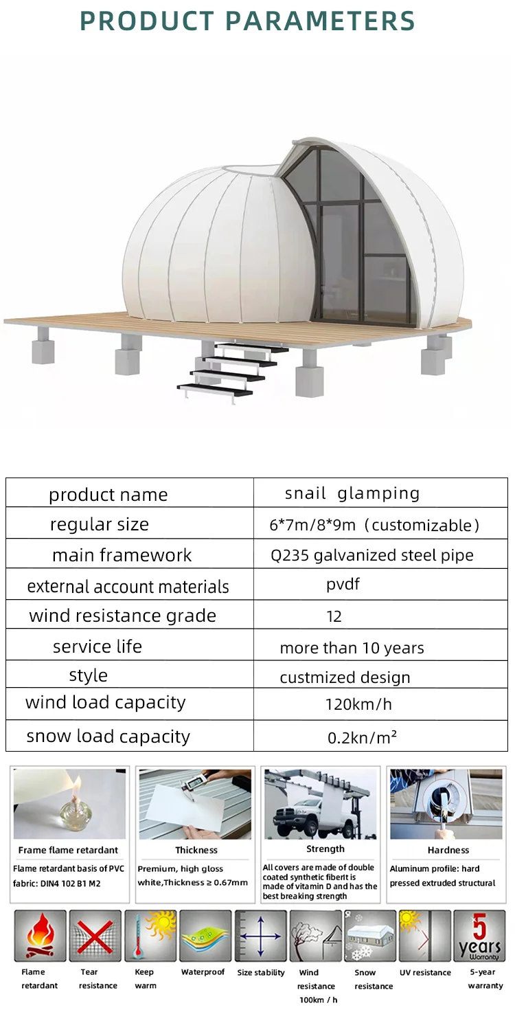 Snail Shell-Shaped Tent - Durable and Waterproof Glamping Tent