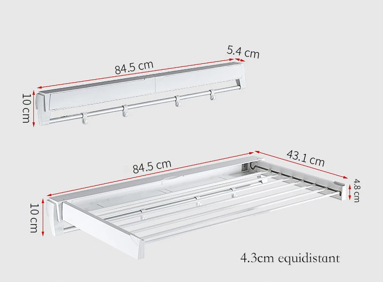 Balcony Folding Drying Racks Space Aluminum Wall Hanging Drying Racks ...