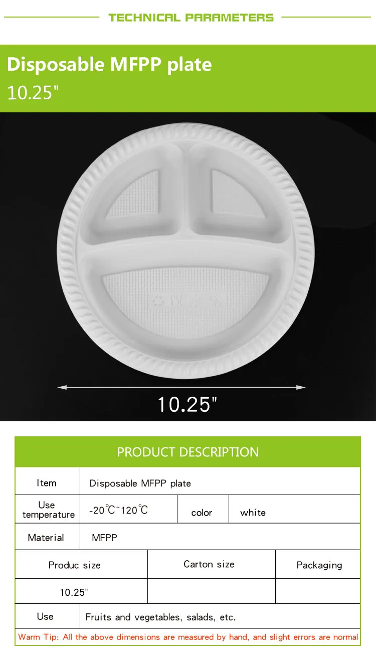 Wholesale Eco-friendly Takeout 10.25" Mineral Filled Pp Microwaveable 3 ...