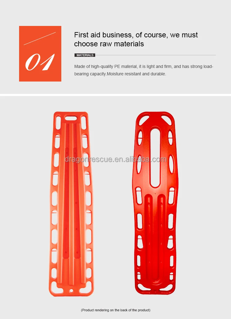 Medical Patient Spine Board With Head Immobilizer and Straps in ...