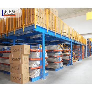 Heavy Duty Storage System Long Cantilever Racking In Mezzanine Floor ...
