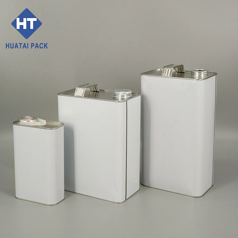 4 Liter Square Engine Oil Metal Can with Plastic Spout Cap/Metal Square ...