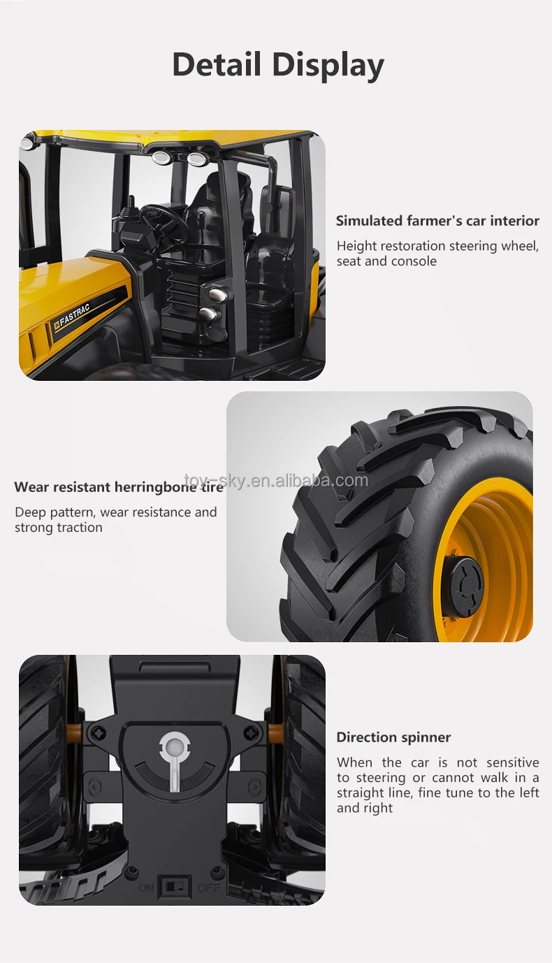 Double E Remote Control Jcb 2.4g 1:16 Rc Farm Tractor Simulation Car ...
