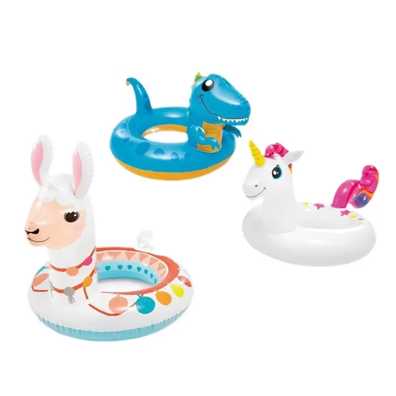 Intex 59221 Unicorn Llama And Dinosaur Children's Swimming Ring Animal ...