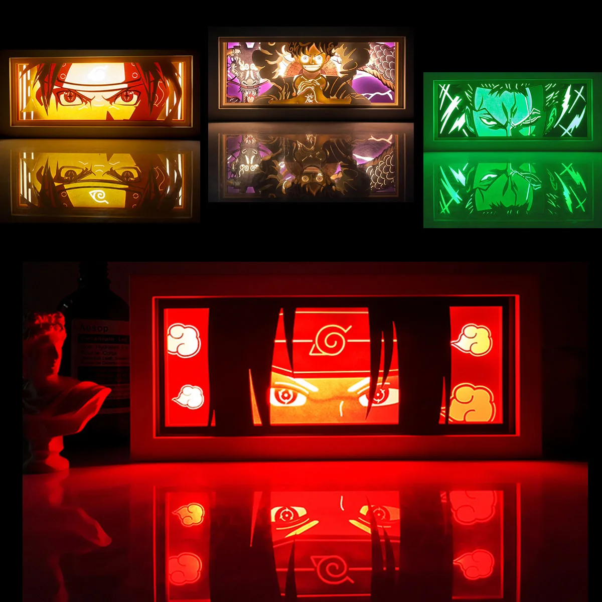 3D Anime Light Box - Handmade Paper Art for Home Decor