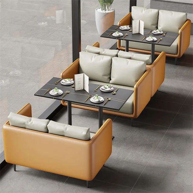 Restaurant Furniture Booth Seating Sofa Cafe Table and Chairs Set ...