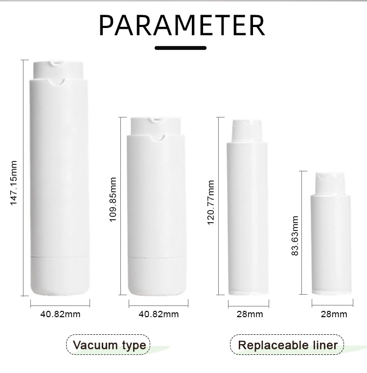 Cosmetic Replaceable Airless Pump Sunscreen Bottle 25ml 45ml