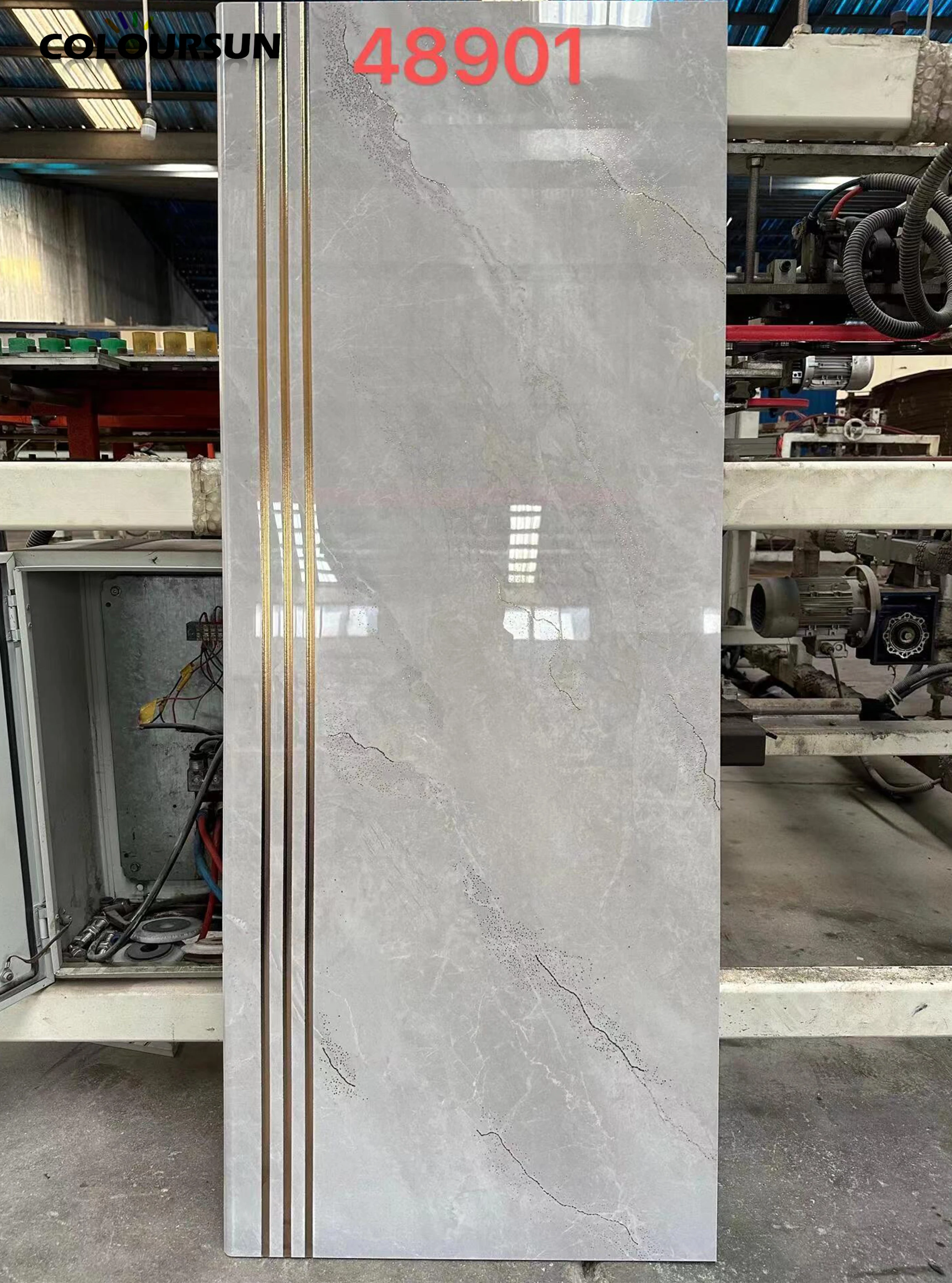 Golden Round Edge Marble Step Tile - Antibacterial Porcelain