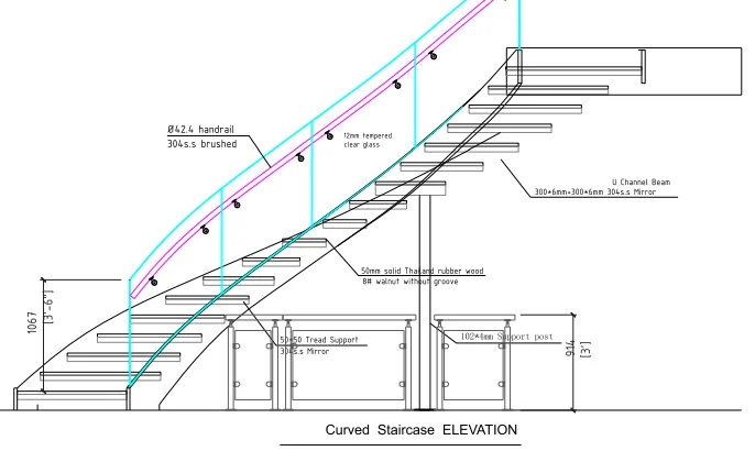 Prima Circular Staircase Railing Channel Steel Staircase