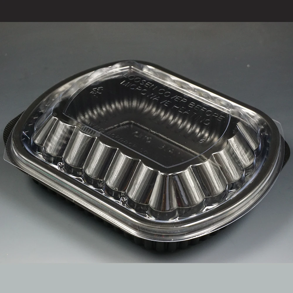 White Plastic Microwavable Food Trays with Lid - Tofu Tray
