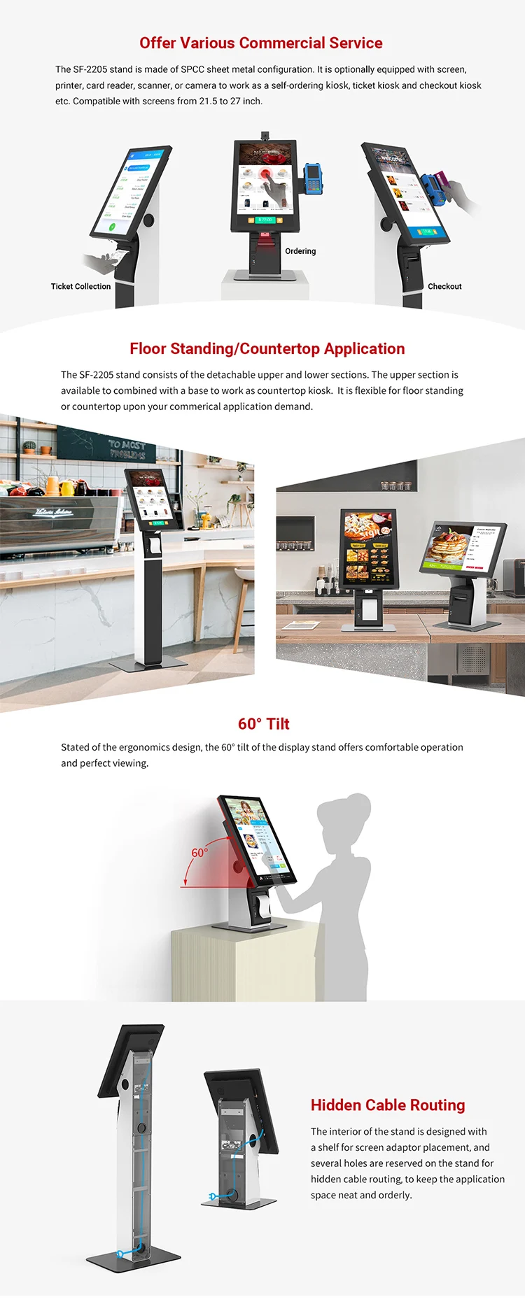 Custom Secure Metal Countertop Kiosk Display Stand For 21.5 Inch - Buy ...