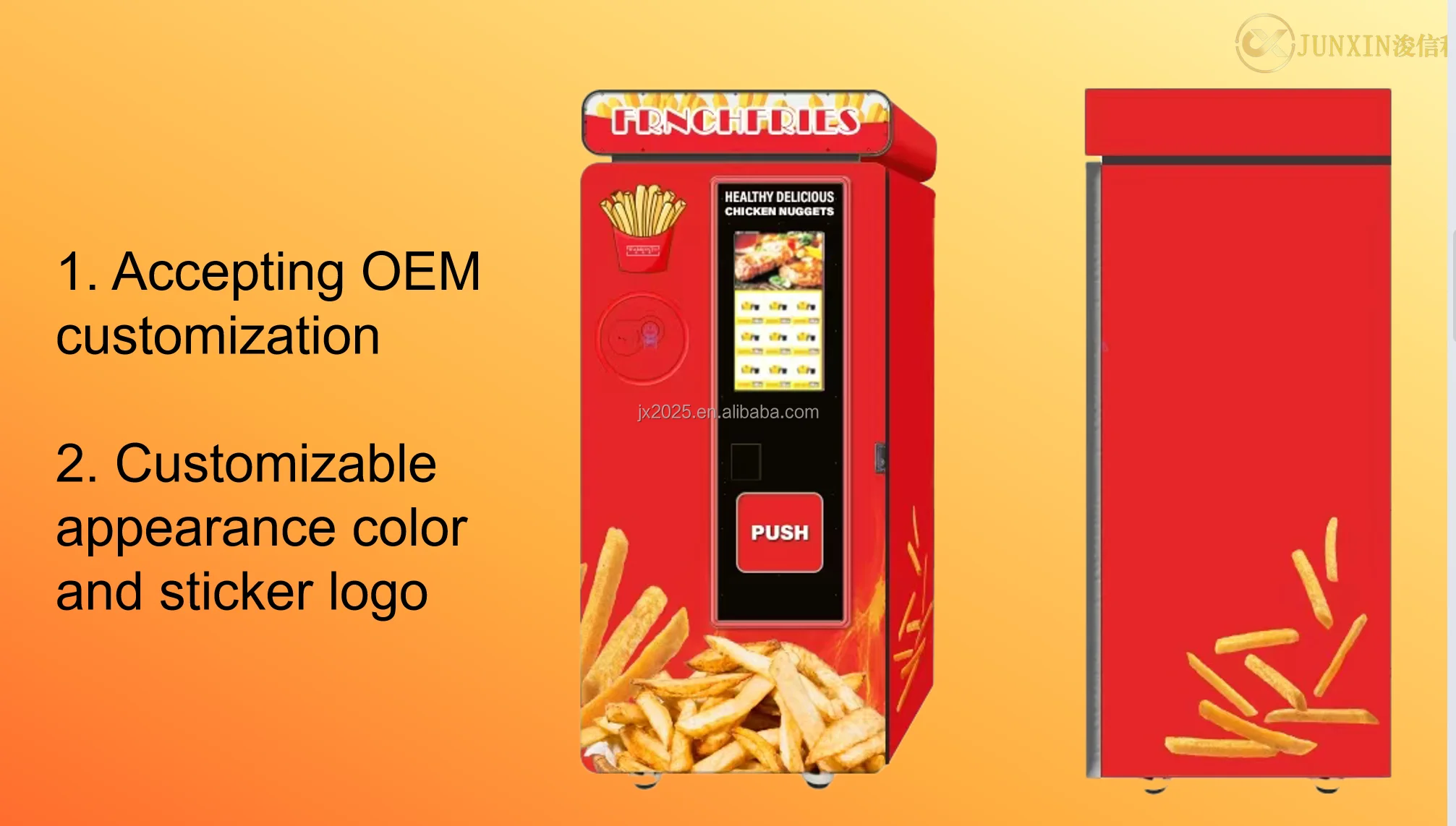 French Fries & Potato Chips Vending Machine Fully Automatic Double Oil ...