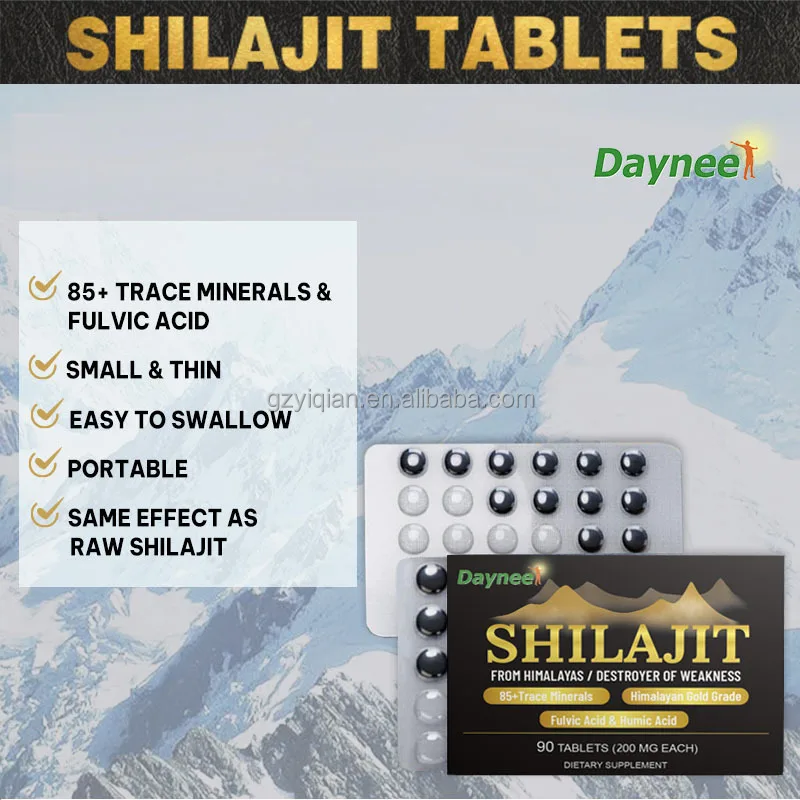 Pure Shilajit Tablets 90 Count Original Himalayan Fulvic Acid Rich ...