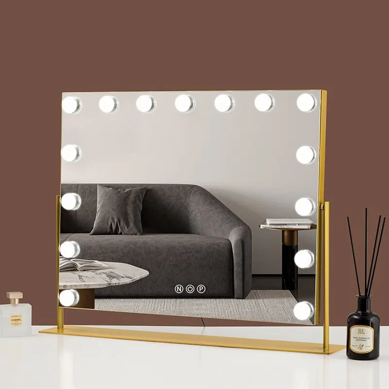 Lighted Makeup Mirror - Smart Touch Control & 360 Rotation