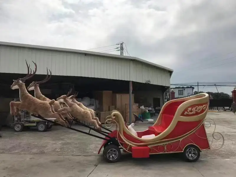 Christmas Life Size Santa Sleigh - Outdoor Decor Figurine