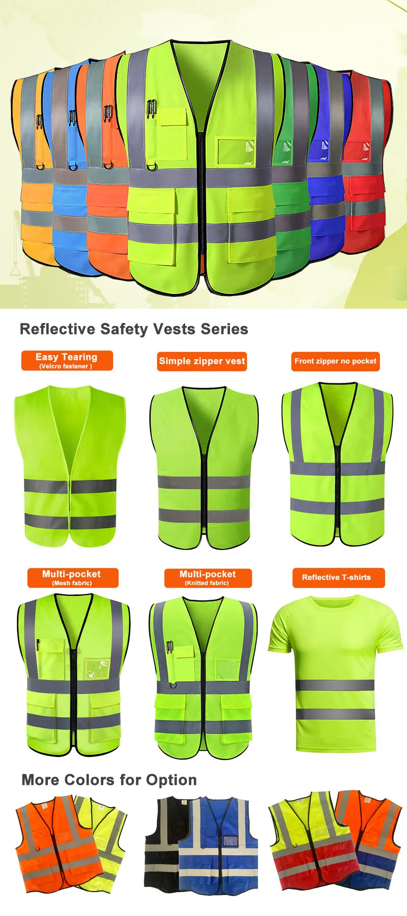 Hi Vis Construction Reflective Safety Clothing Vest Safty Jackets ...