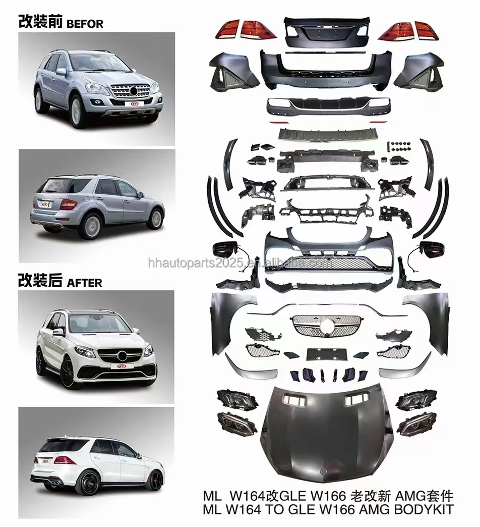 W166 GLE63 AMG Body Kit for W164 Mercedes-Benz Upgrade