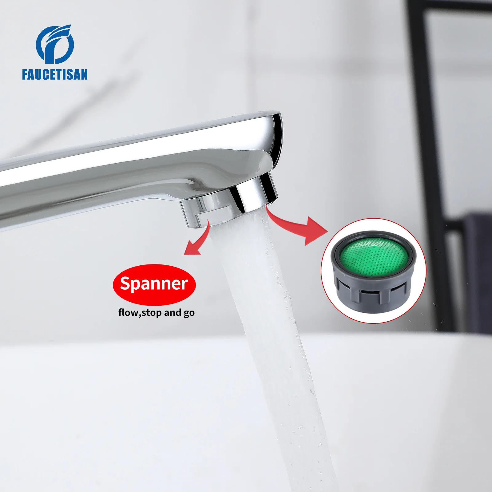 Single Handle Brass Mixer Tap Basin Faucet With Watermark Bathroom ...