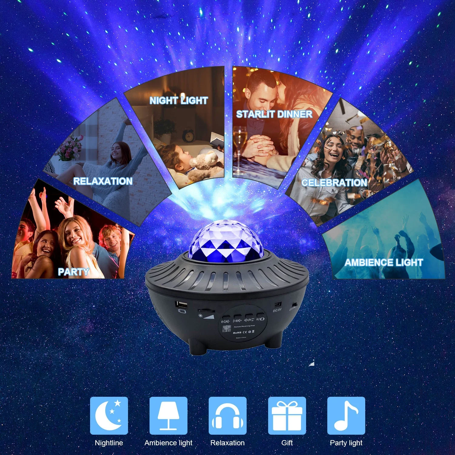 Kanlong Smart a Remote Controlled galaxy Interior Projector for Room ...