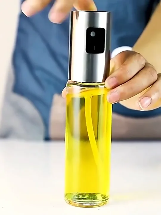Kitchen Push Type Stainless Steel Spray Olive Oil Spray Bottle Pot ...