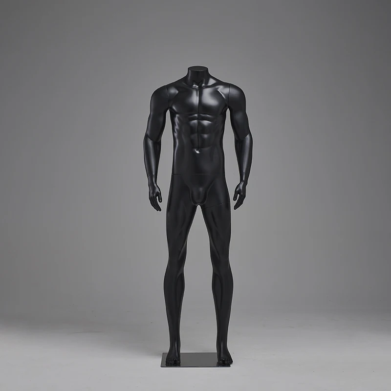 Wholesale Luxury Black Standing Headless Muscular Male Mannequin Chrome ...