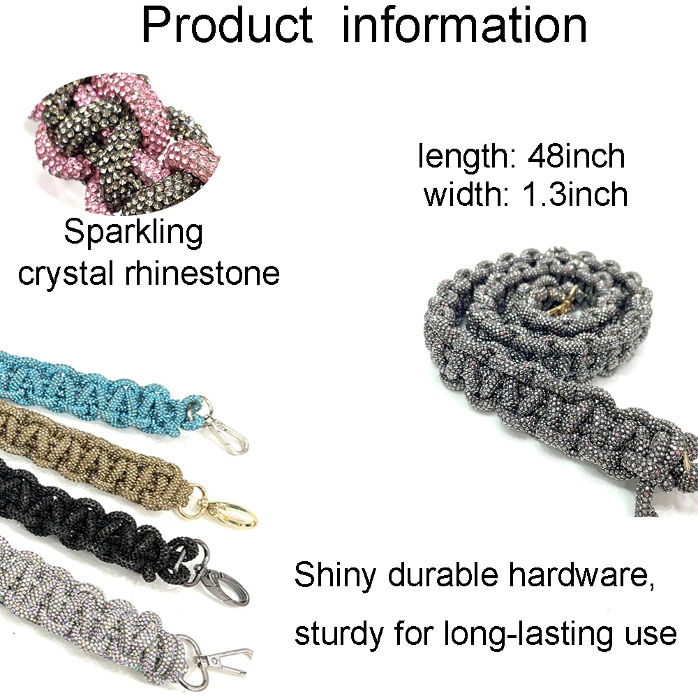 Tr105 Custom Braided Crossbody Strap Handmade Crystal Purse Strap ...