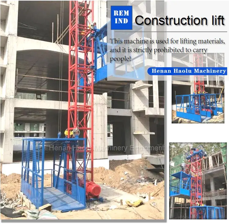 Temporary Construction Elevator Ss1t Double Cage Construction Hoist ...