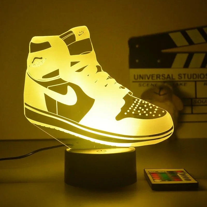 LED 7 Colorful Acrylic Sport Sneaker Shoes Lights Lamp for Kids Student ...