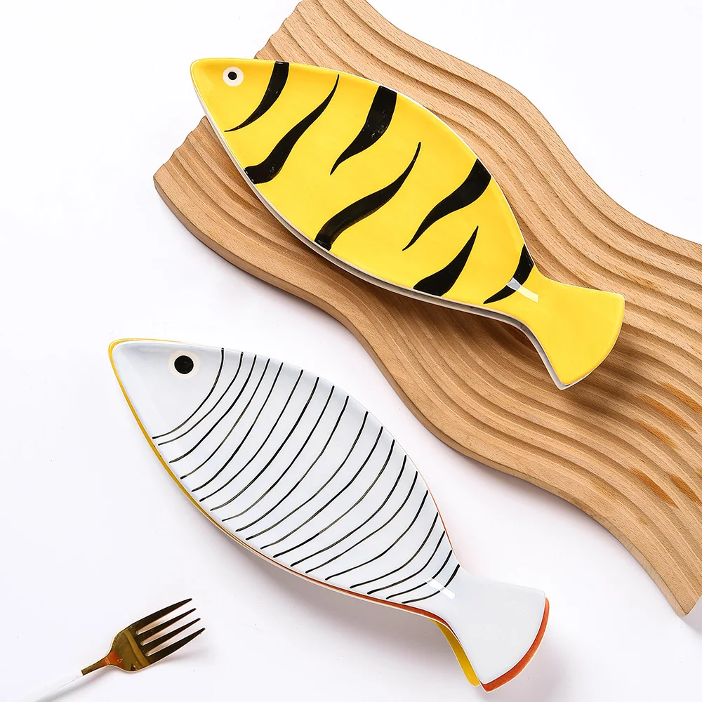 Bulk 11" Fish Shaped Cafe Restaurant Serving Platter Irregular ...